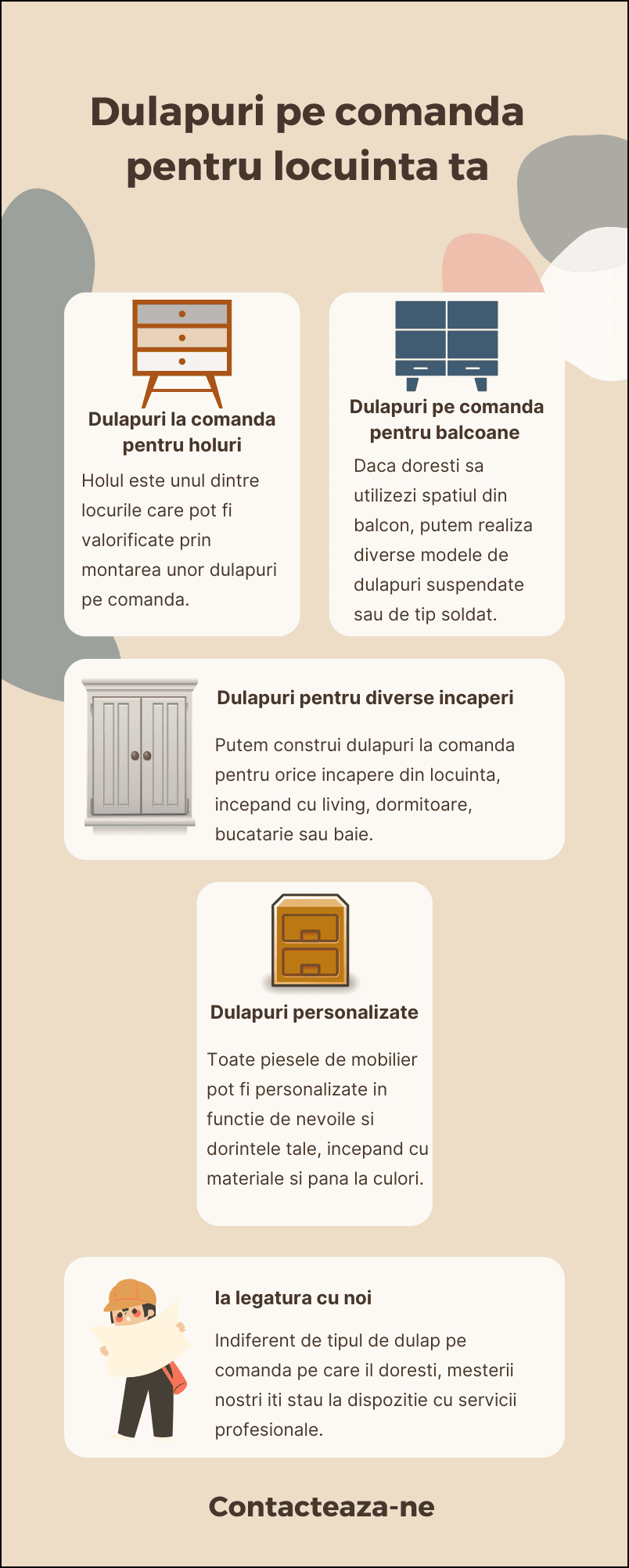 Dulapuri la comanda - Solutii de depozitare ergonomice